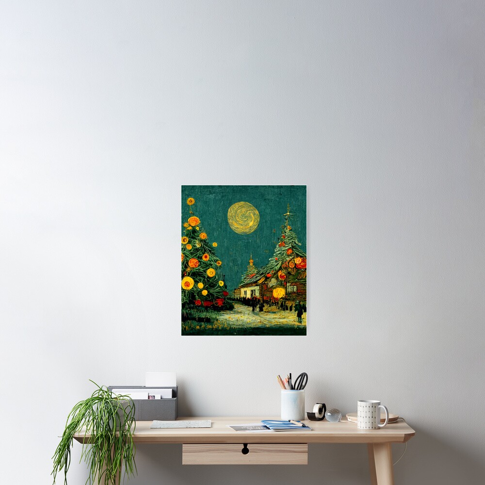 "Van Gogh Christmas Painting Starry Night Remake" Poster for Sale by ...