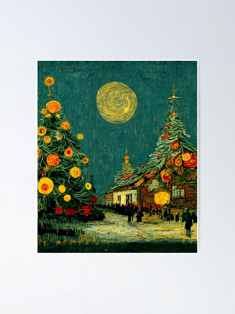 "Van Gogh Christmas Painting Starry Night Remake" Poster for Sale by ...