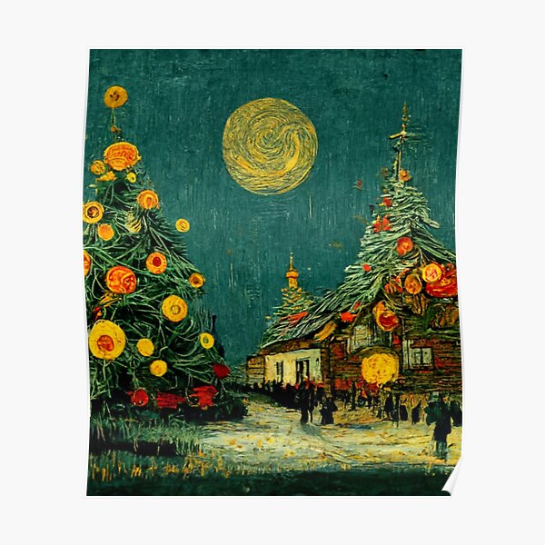 "Van Gogh Christmas Painting Starry Night Remake" Poster for Sale by ...