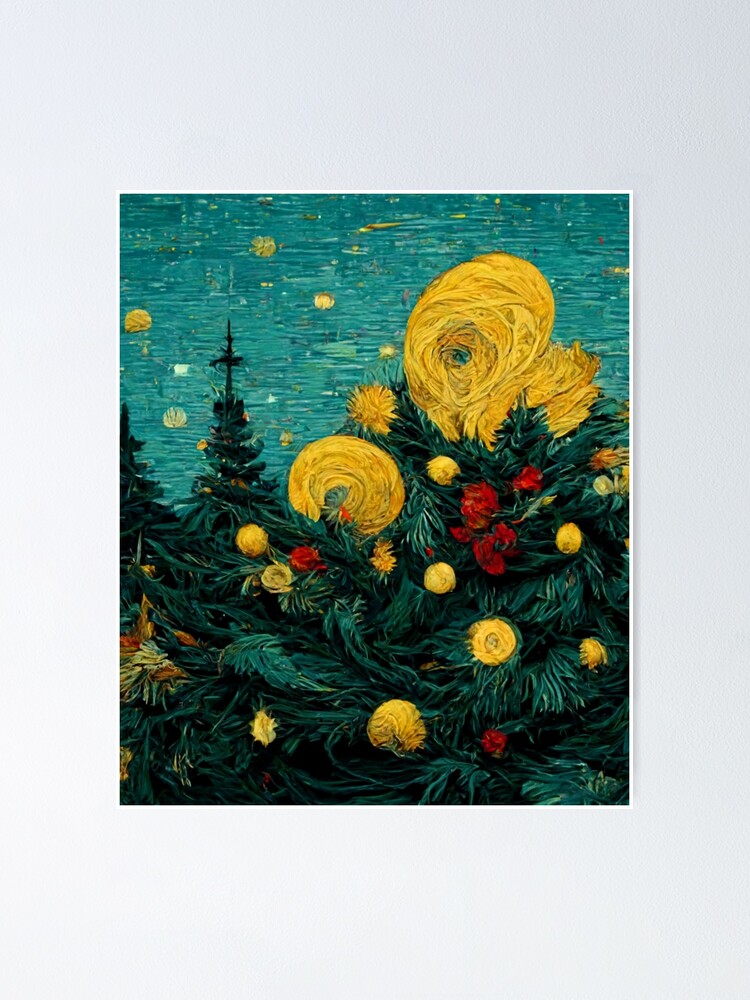 "Van Gogh Christmas Painting Starry Night Remake" Poster for Sale by ...