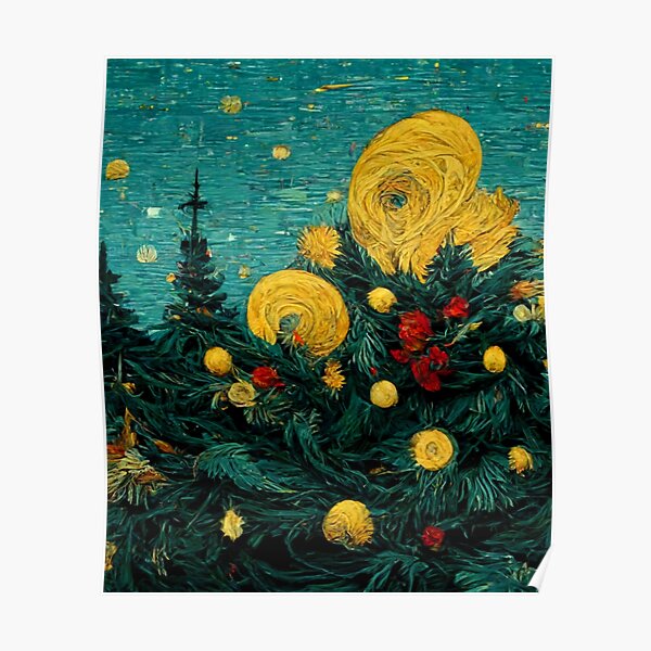 "Van Gogh Christmas Painting Starry Night Remake" Poster for Sale by ...