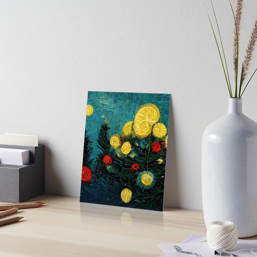 "Van Gogh Christmas Painting Starry Night Remake" Art Board Print for ...