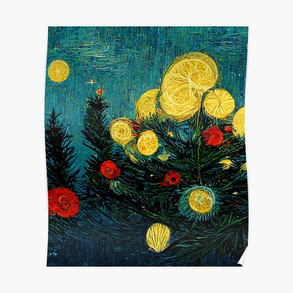 "Van Gogh Christmas Painting Starry Night Remake" Poster for Sale by ...