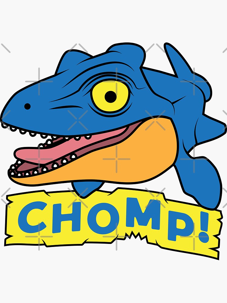 "Chomp! - Kids Mosasaurus Dinosaur Baby Jurassic Youth" Sticker for Sale by MarkFiveDesign ...