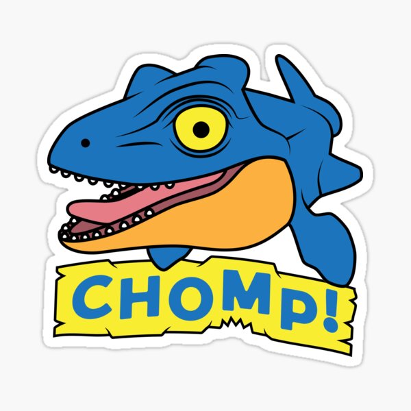 "Chomp! - Kids Mosasaurus Dinosaur Baby Jurassic Youth" Sticker for ...