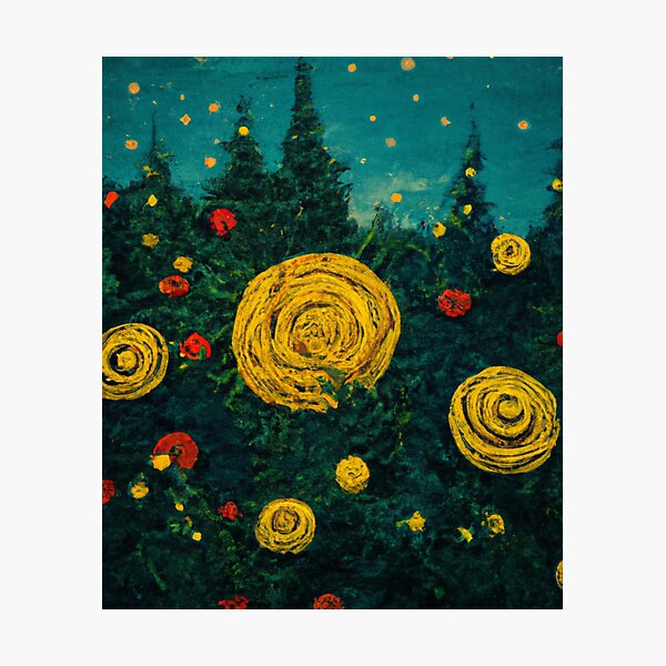 "Van Gogh Christmas Painting Starry Night Remake" Photographic Print ...