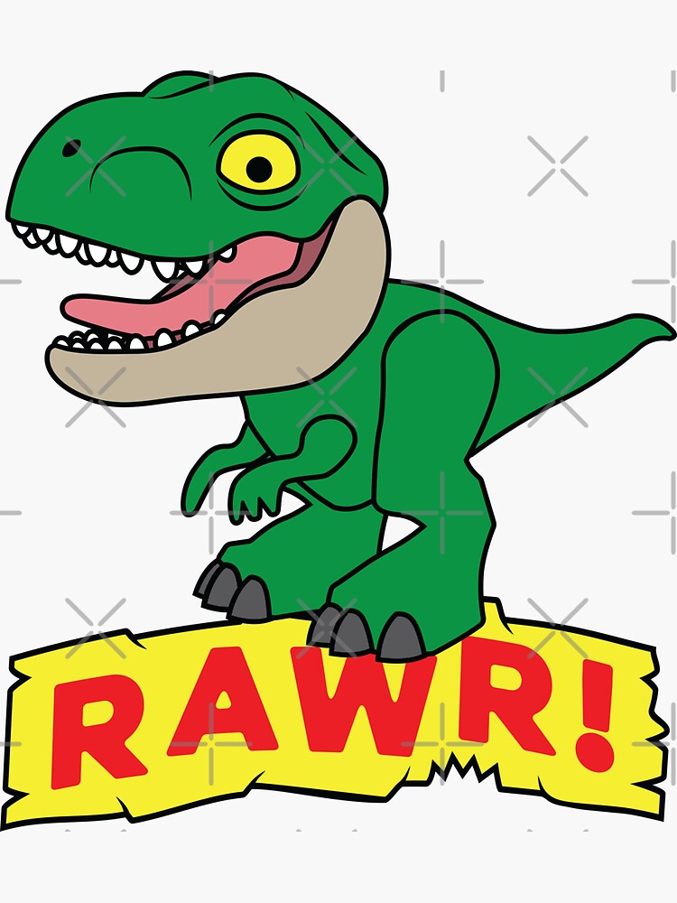 "Rawr! - Kids Tyrannosaurus Dinosaur Baby Jurassic Trex Youth" Sticker for Sale by ...