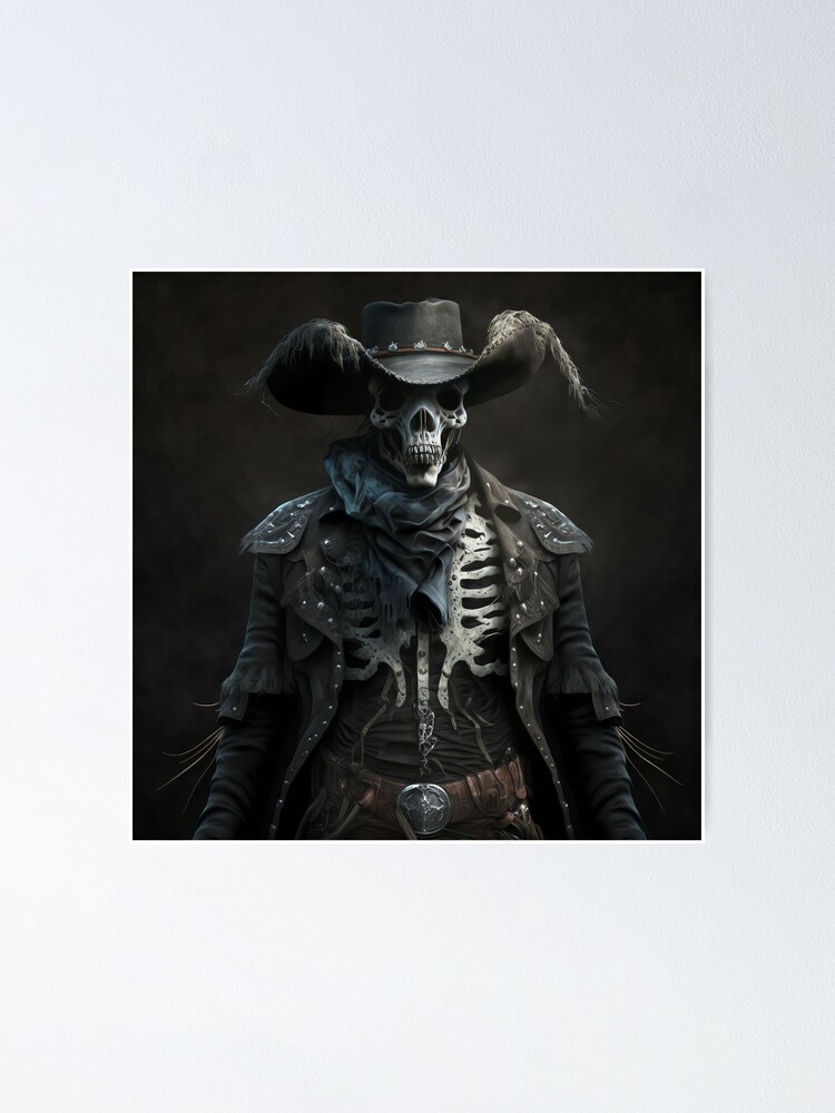 "Cowboy Skeleton, Howdy cowboy, digital art" Poster for Sale by YZO ...