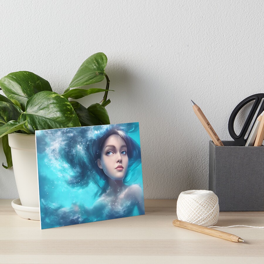 "Portrait of the Goddess of the Ocean Underwater. Fae, mermaid, genie ...