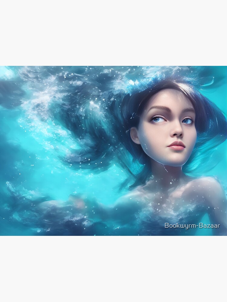 "Portrait of the Goddess of the Ocean Underwater. Fae, mermaid, genie ...