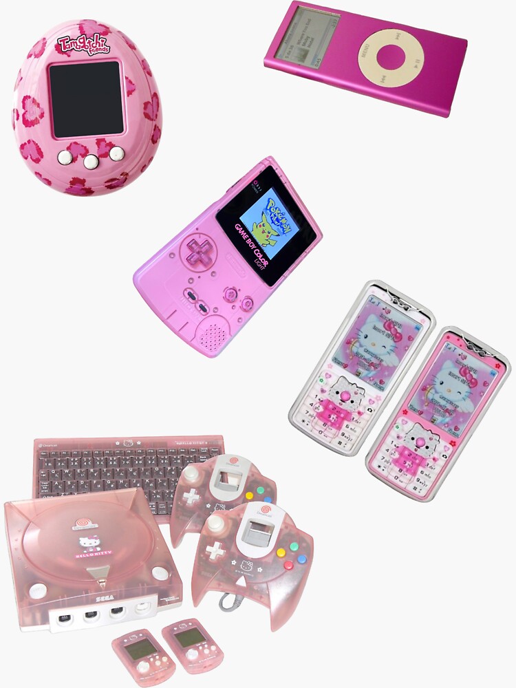 "pink y2k tech sticker pack" Sticker for Sale by iridescentjelly ...