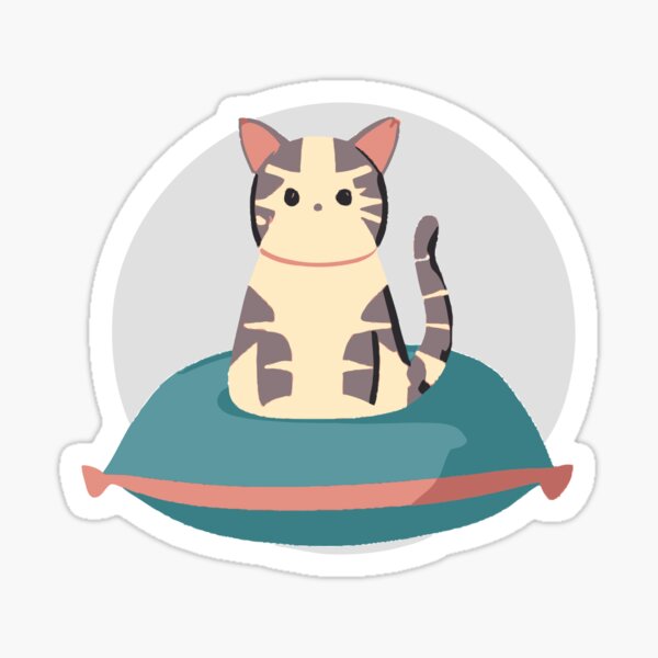 "Cat Sit on a Cushion" Sticker for Sale by mirazooze | Redbubble
