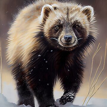 "Arctic Wolverine - Oil Paint" Sticker for Sale by ABArtByAlexST ...