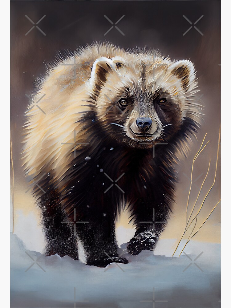 "Arctic Wolverine - Oil Paint" Sticker for Sale by ABArtByAlexST ...