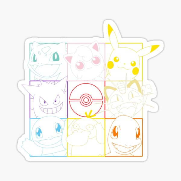 "Pokémon Grid" Sticker for Sale by yesiikarpewpem | Redbubble