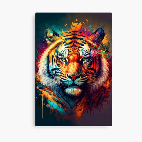 Splatter Paint Tiger Pattern