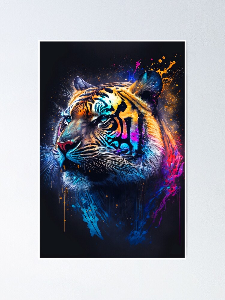 "Tiger Luminescent Paint Splotches Graffiti" Poster for Sale by ...