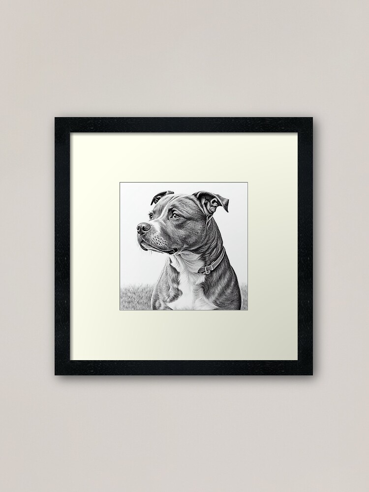 "Staffy Dog | Bull Terrier" Framed Art Print for Sale by 3yros | Redbubble