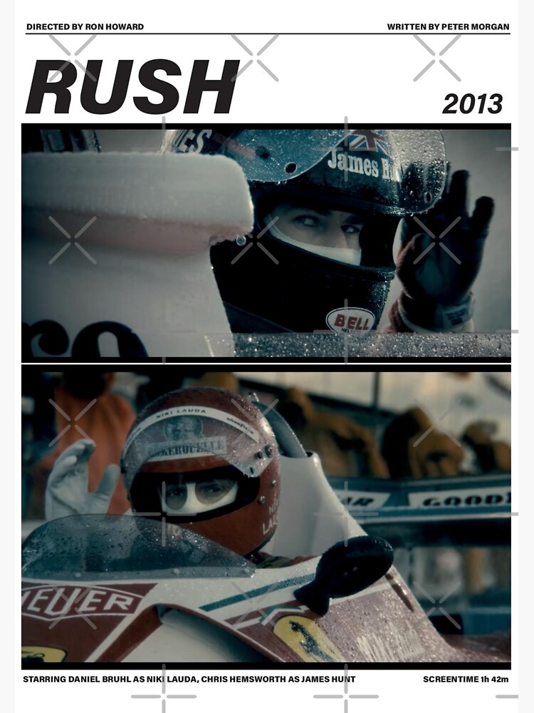 "RUSH // formula one movie poster" Sticker for Sale by 33ll | Redbubble