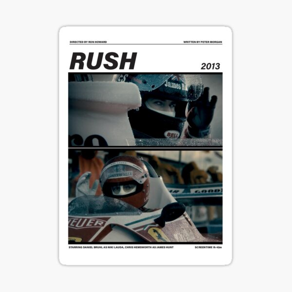 "RUSH // formula one movie poster" Sticker for Sale by 33ll | Redbubble