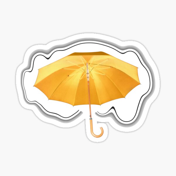 "Modern yellow umbrella with curve border frame isolated.Transparent ...