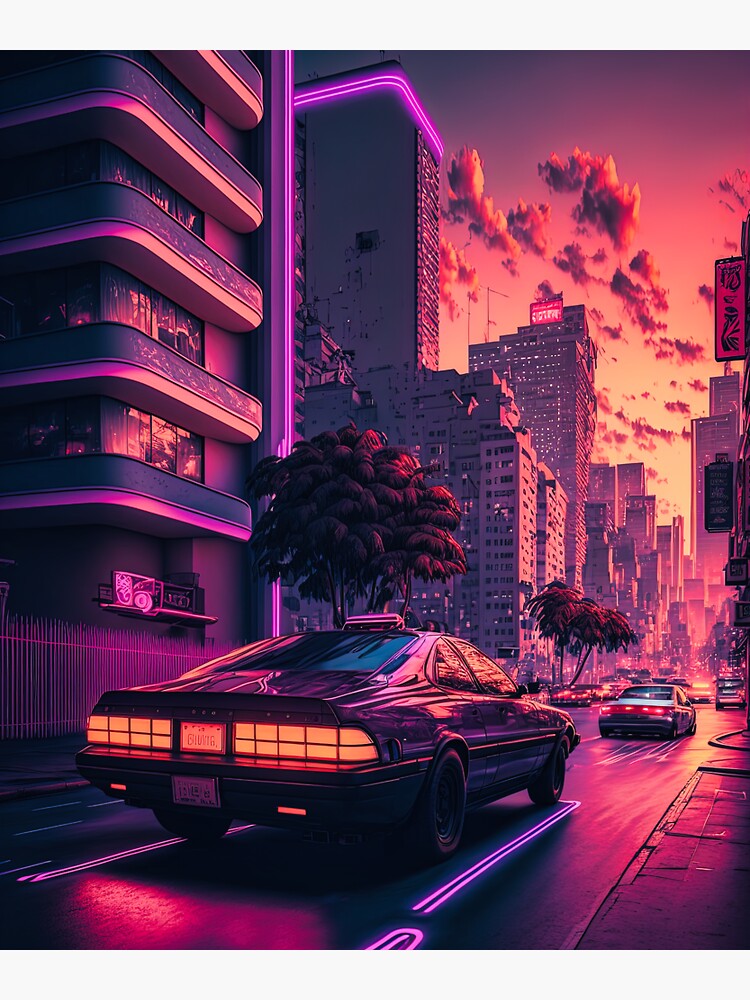 "Retrowave Synthwave 80s Design For The Eighties Music Lovers" Sticker ...