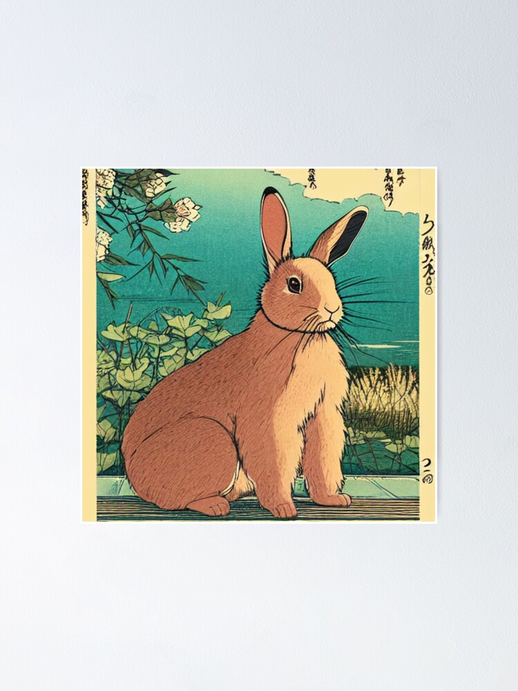 "Just A Vintage Bunny Rabbit Drawing with Cute Eyes" Poster for Sale by ...