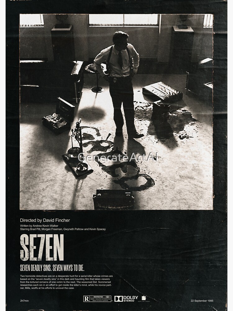 "Se7en Vintage Movie" Sticker for Sale by GenerateArtAI | Redbubble