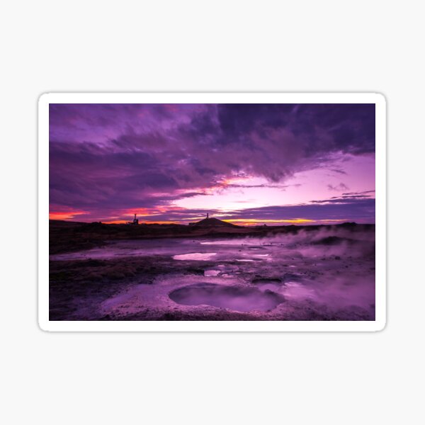 "Sunset At Geothermal Area" Sticker by Ragnarsson | Redbubble