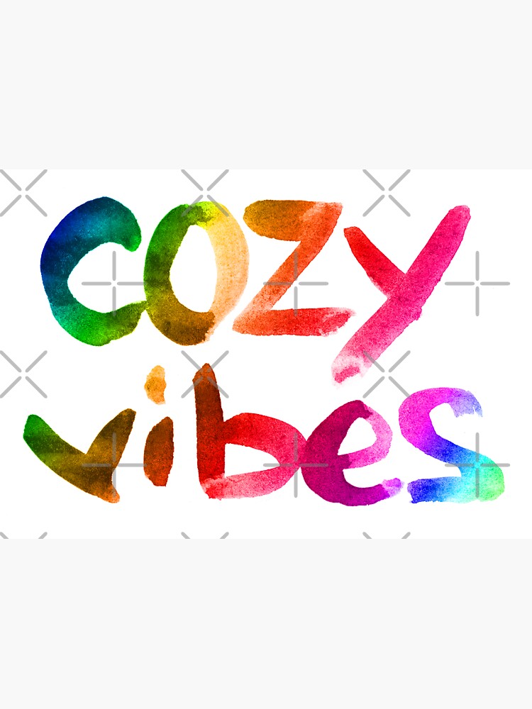 "Cozy vibes watercolor lettering | Cozy vibes hand drawing text ...