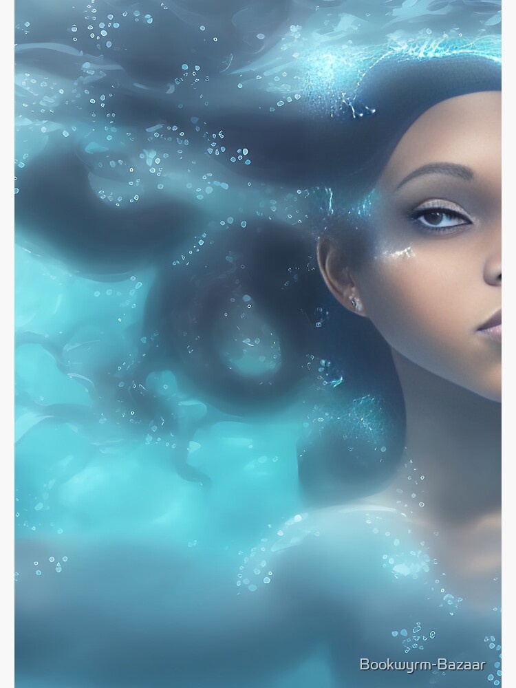 "Portrait of the Goddess of the Ocean Underwater (Black-African skin ...