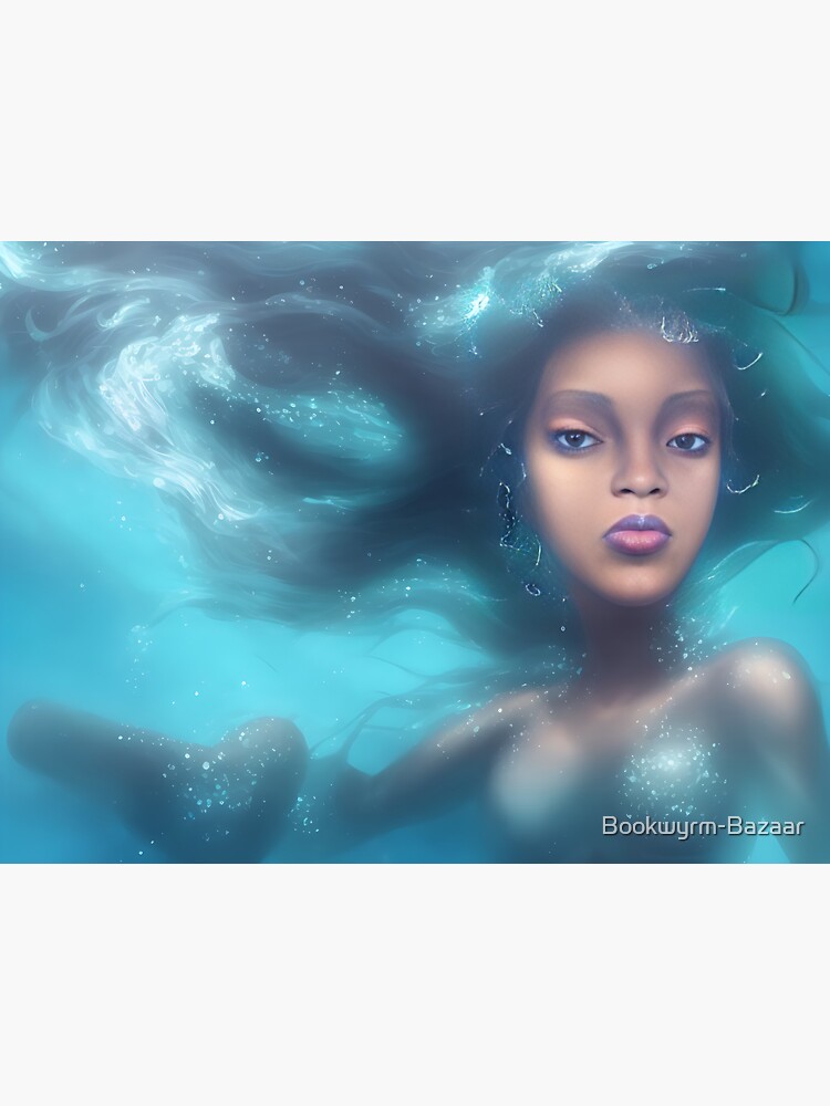 "Portrait of the Goddess of the Ocean Underwater (Black-African skin ...