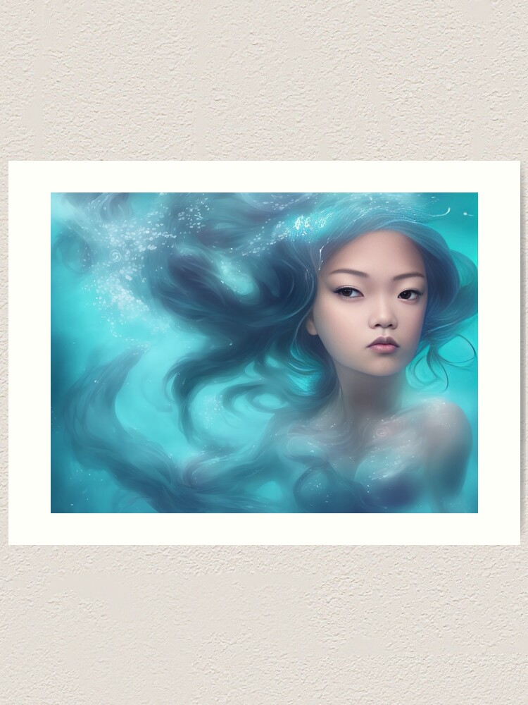 "Portrait of the Goddess of the Ocean Underwater (Asian ethnicity). Fae ...