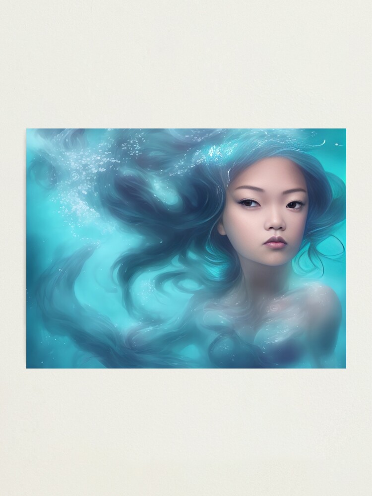 "Portrait of the Goddess of the Ocean Underwater (Asian ethnicity). Fae ...