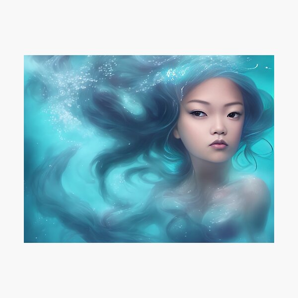 "Portrait of the Goddess of the Ocean Underwater (Asian ethnicity). Fae ...
