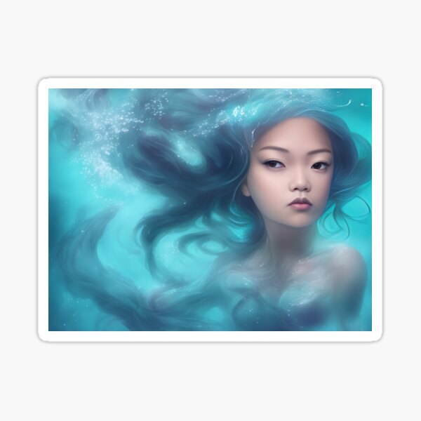 "Portrait of the Goddess of the Ocean Underwater (Asian ethnicity). Fae ...