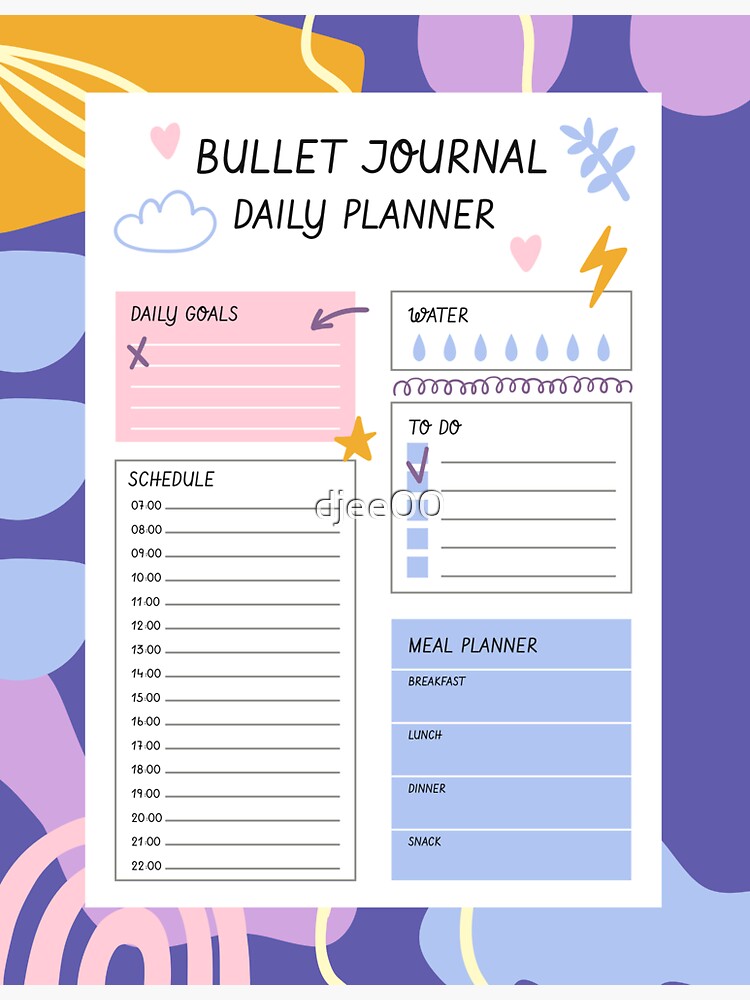 "Daily Routine Planner | To Do List Planner | Morning - Evening Planner postcard" Sticker for ...