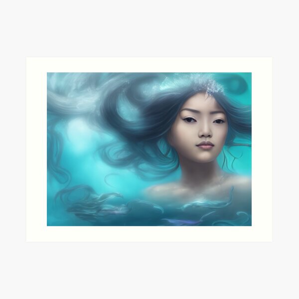 "Portrait of the Goddess of the Ocean Underwater (Asian ethnicity). Fae ...