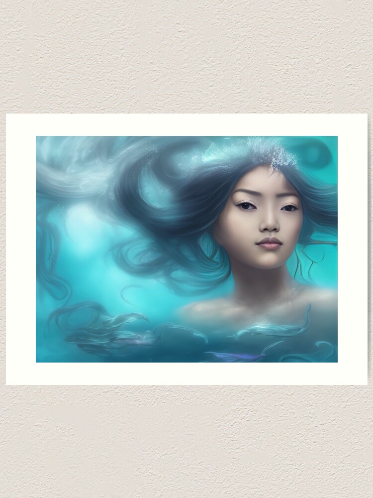 "Portrait of the Goddess of the Ocean Underwater (Asian ethnicity). Fae ...