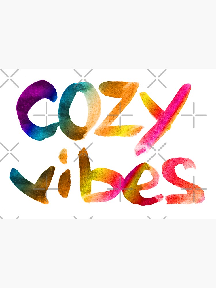 "Cozy vibes watercolor lettering | Cozy vibes hand drawing text ...