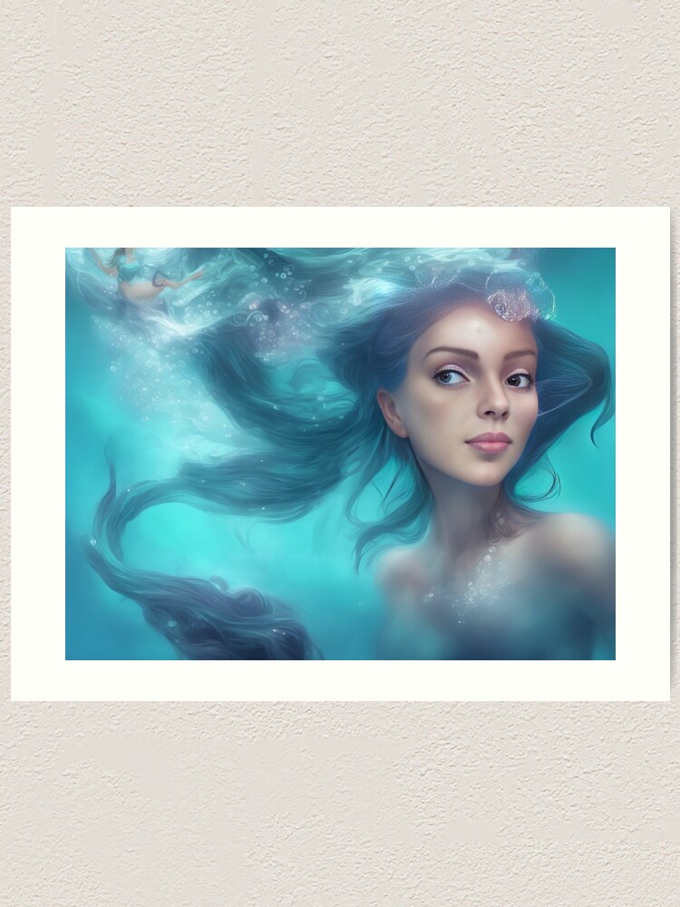 "Portrait of the Goddess of the Ocean Underwater. Fae, mermaid, genie ...