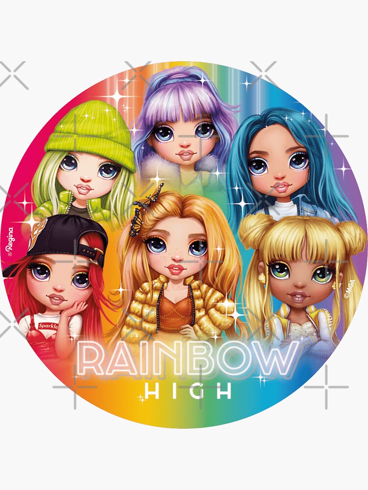 "Rainbow High" Sticker for Sale by Redbubblofficia | Redbubble