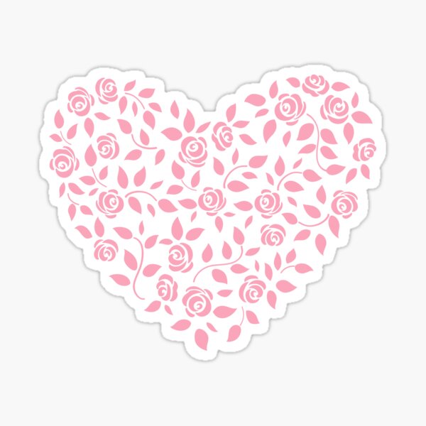 "A heart made of pink roses " Sticker for Sale by Tasha-design | Redbubble
