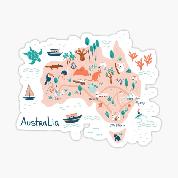 "australia" Sticker for Sale by amineSTARS | Redbubble
