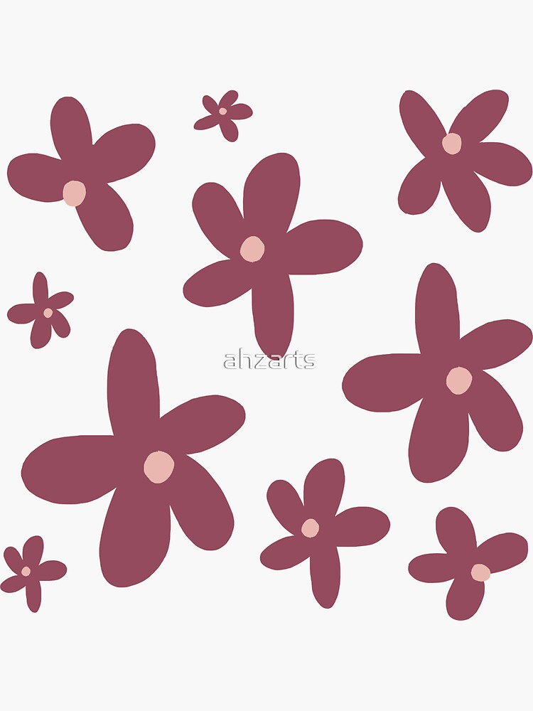"Brown Quirky Flower Pattern" Sticker for Sale by ahzarts | Redbubble