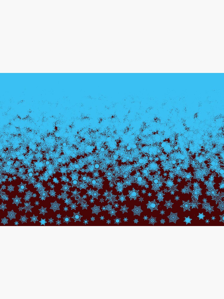 "Blizzard - Icy blue snowflakes on a maroon background" Sticker for ...