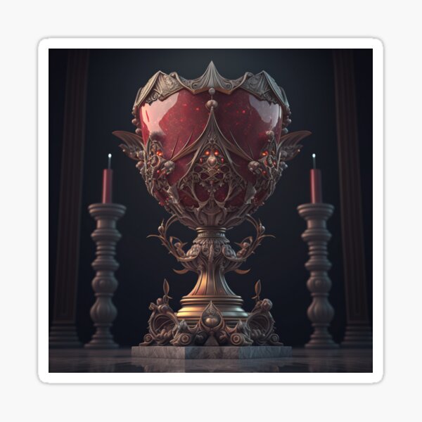 "A Giant Red Beryl Chalice Statue - Candle Stands" Sticker for Sale by ...