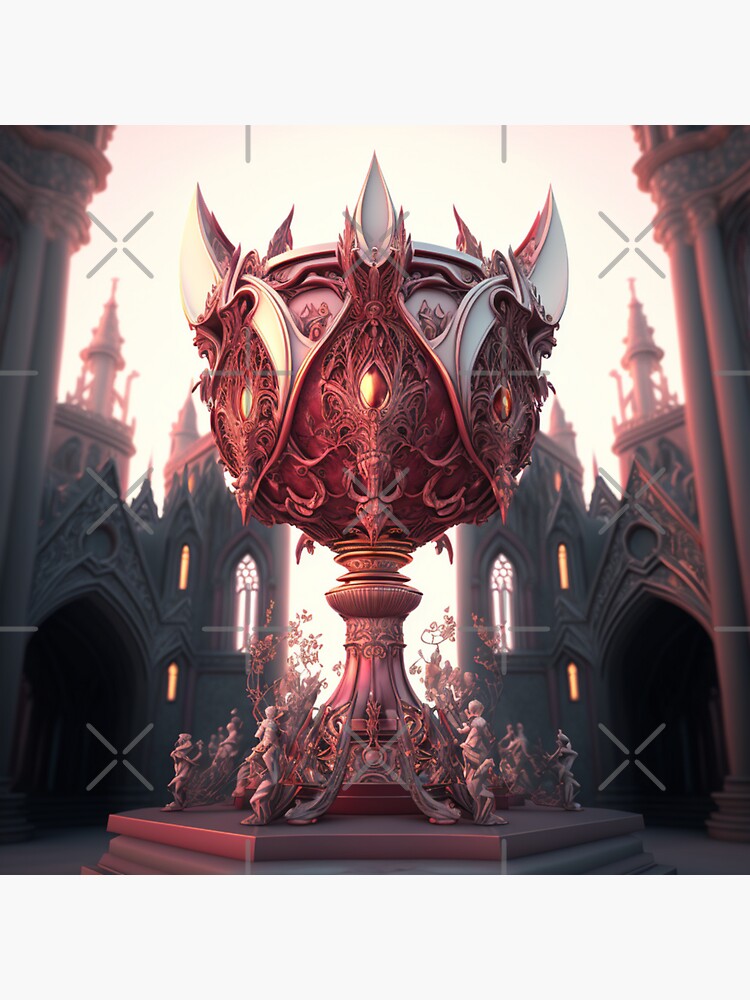 "A Giant Ruby Chalice Statue - Sunset In Distance" Sticker for Sale by ...