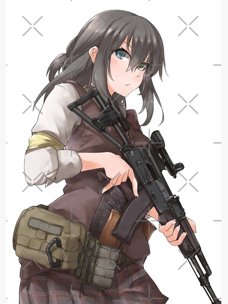 "Anime Girl Gun" Poster for Sale by kittiescuties | Redbubble