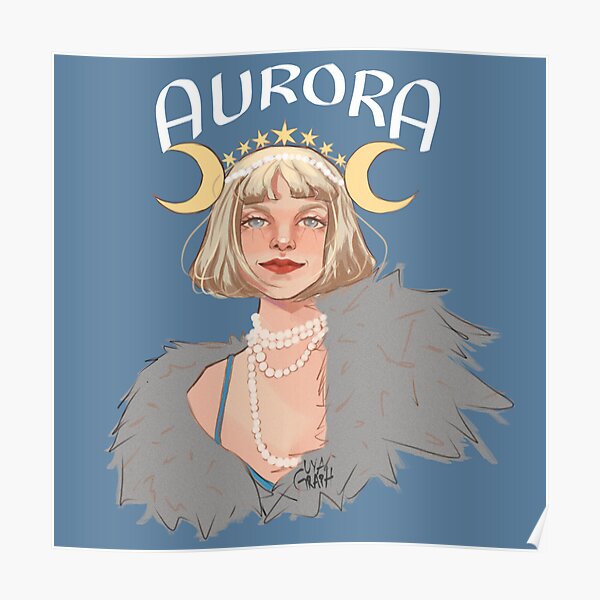 "Aurora Aksnes Moon and Stars fanart merch" Poster for Sale by iratseluya | Redbubble